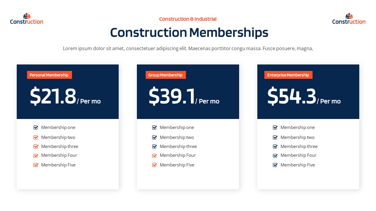 Construction & Industrial Powerpoint Template, Presentation Templates