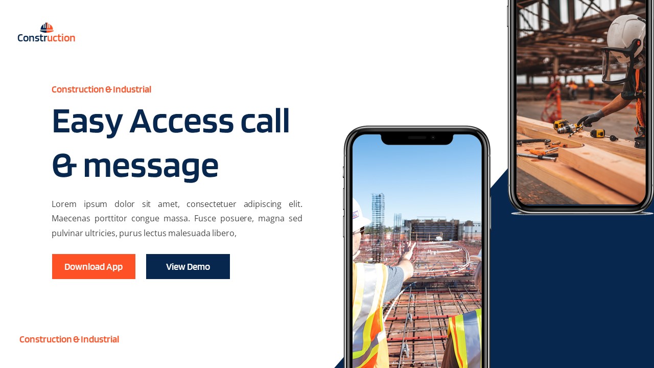 Construction & Industrial Powerpoint Template, Presentation Templates