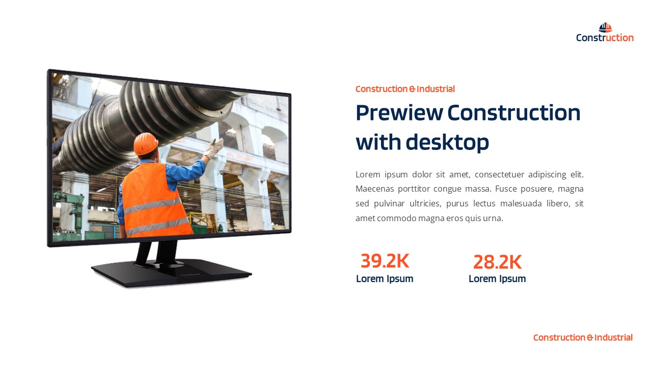 Construction & Industrial Powerpoint Template, Presentation Templates