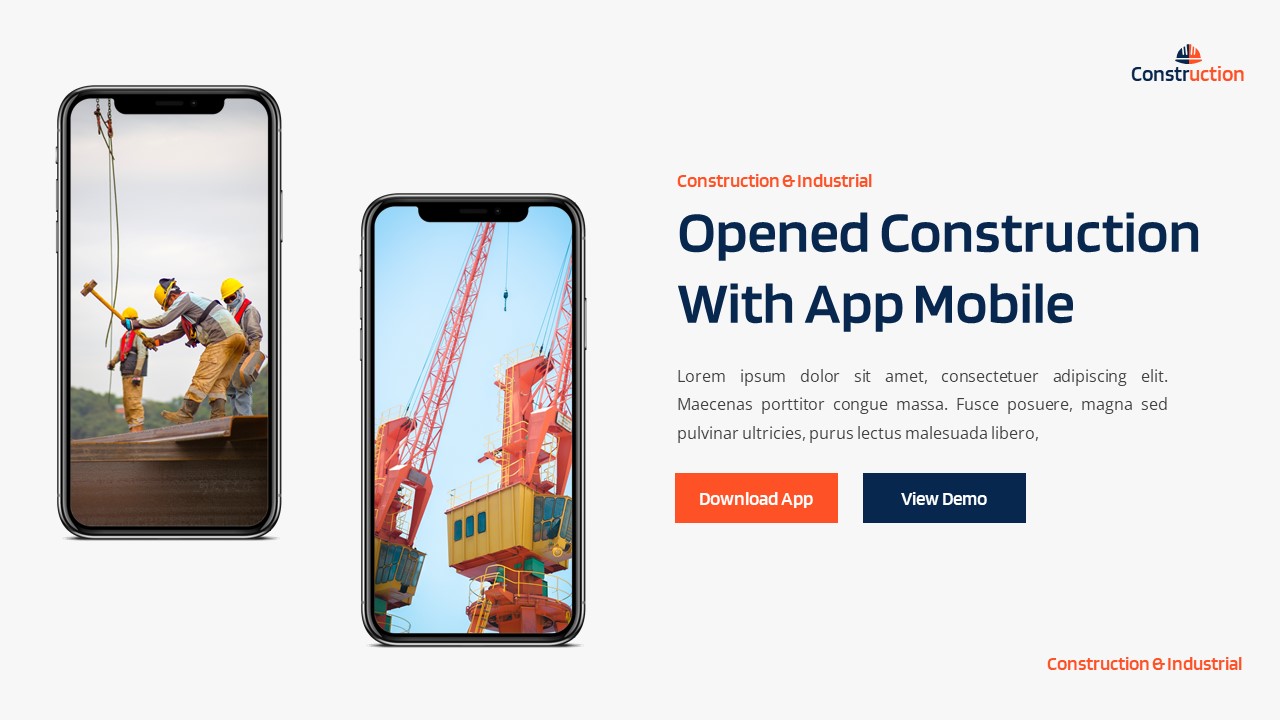 Construction & Industrial Powerpoint Template, Presentation Templates