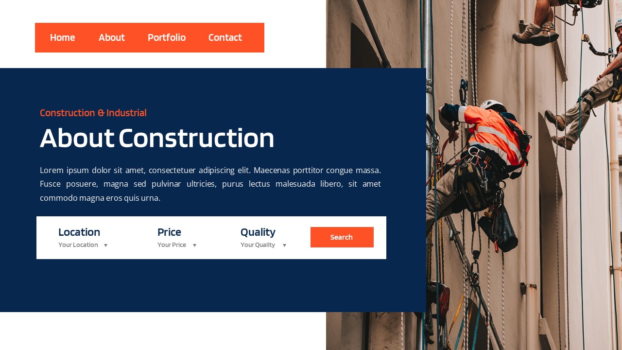 Construction & Industrial Powerpoint Template, Presentation Templates