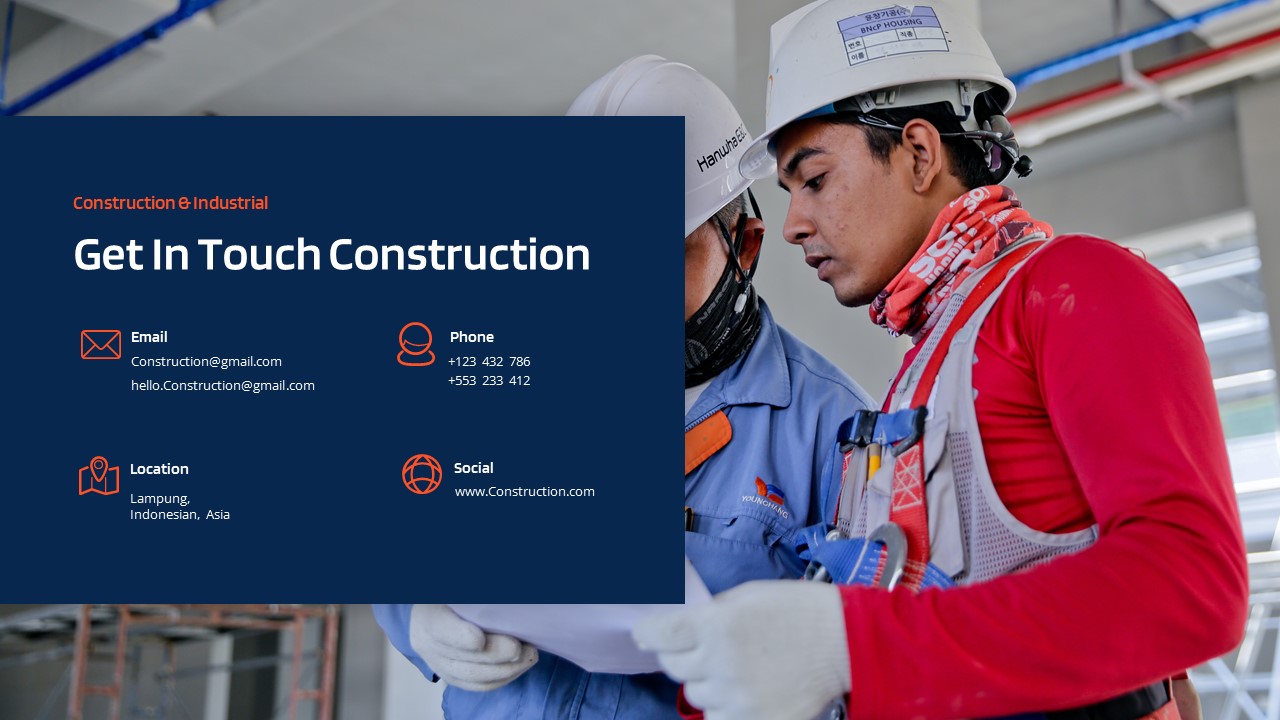 Construction & Industrial Powerpoint Template, Presentation Templates