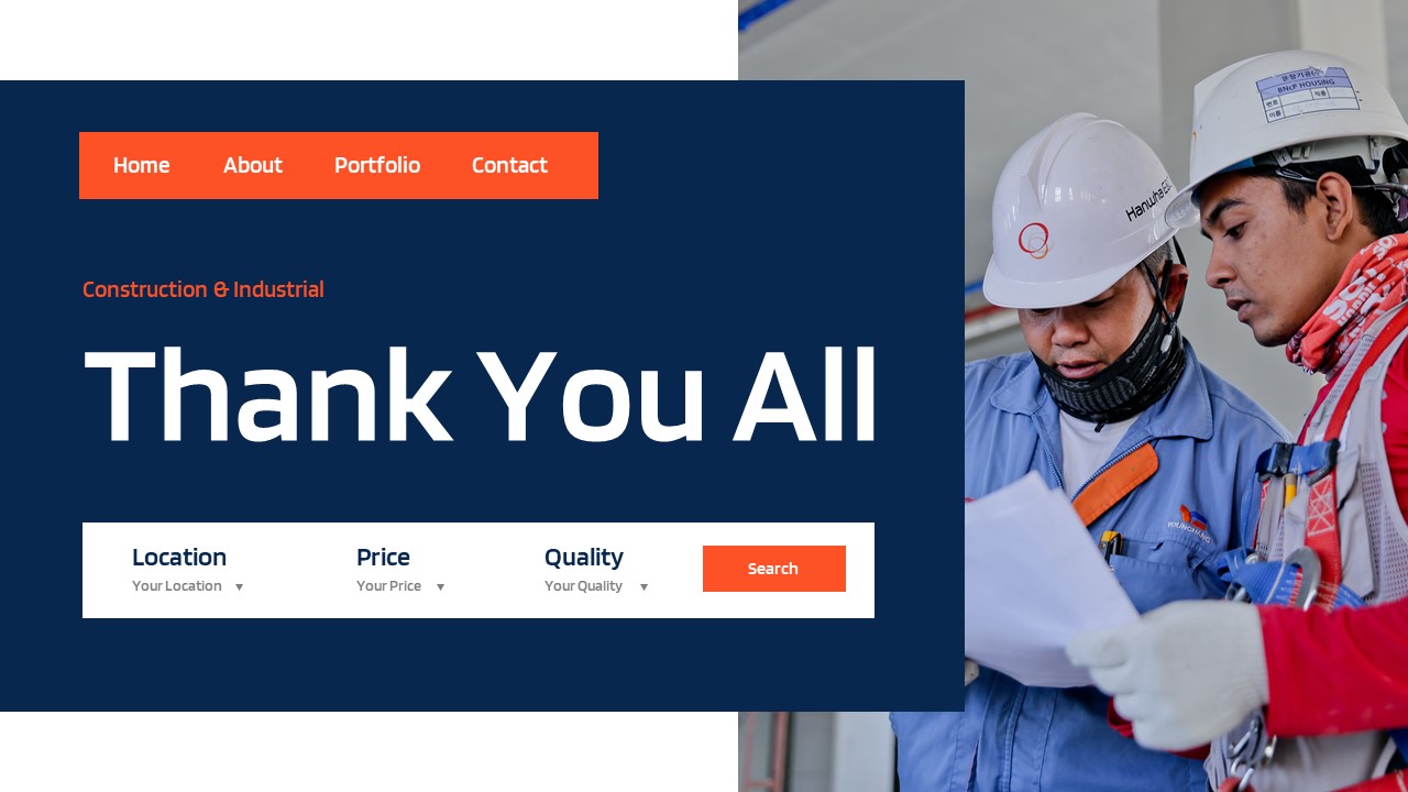 Construction & Industrial Powerpoint Template, Presentation Templates