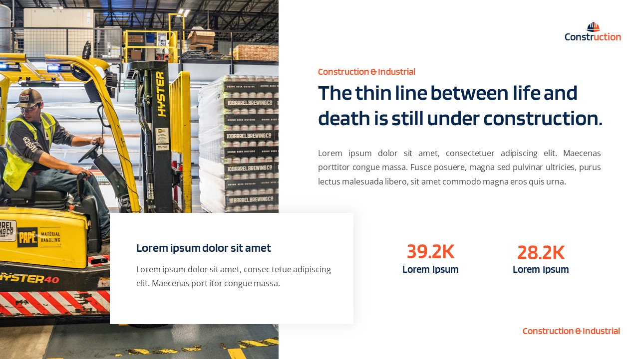 Construction & Industrial Google Slides Template, Presentation Templates