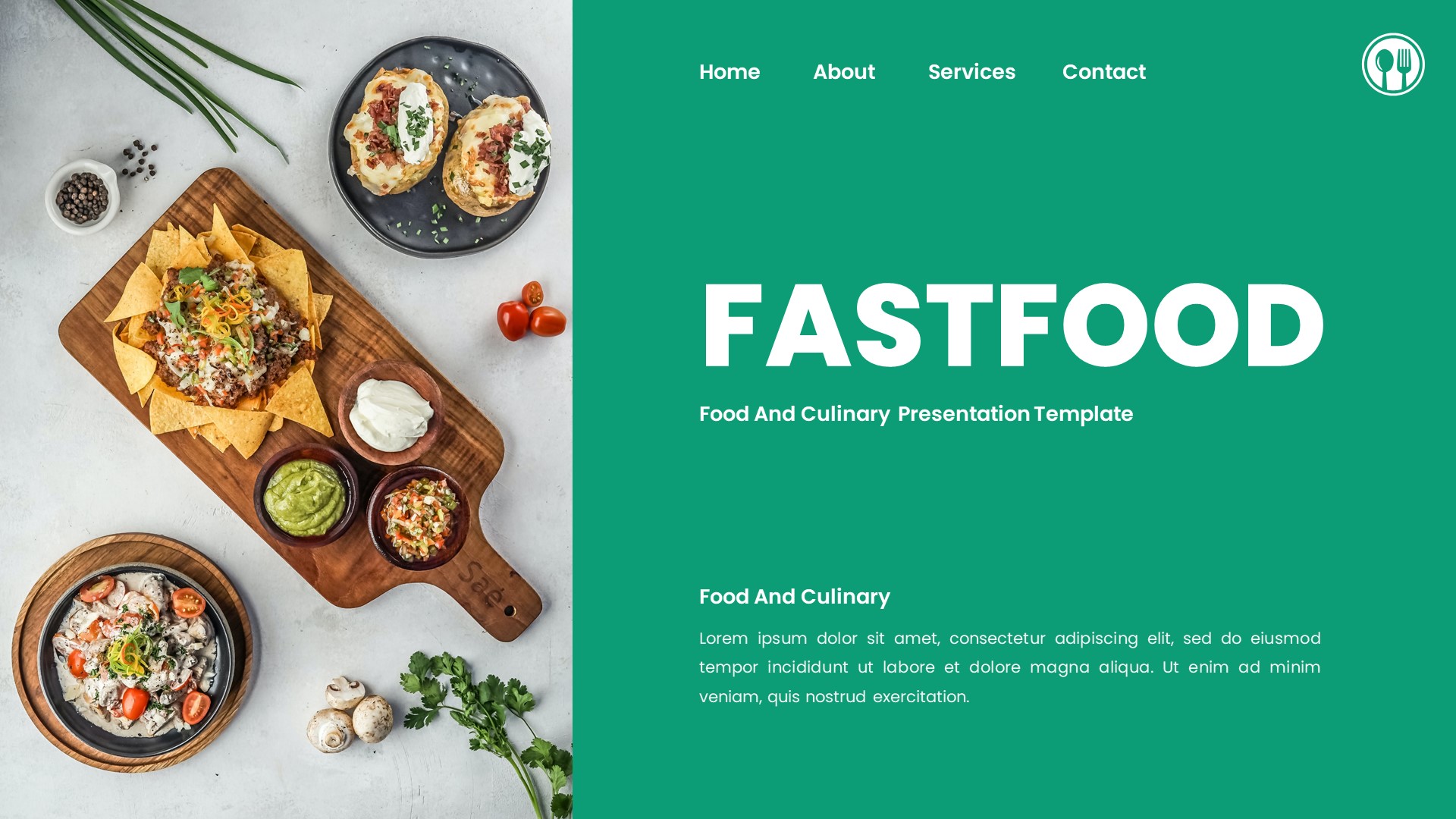 FASTFOOD - Food And Culinary Google Slides Template, Presentation Templates