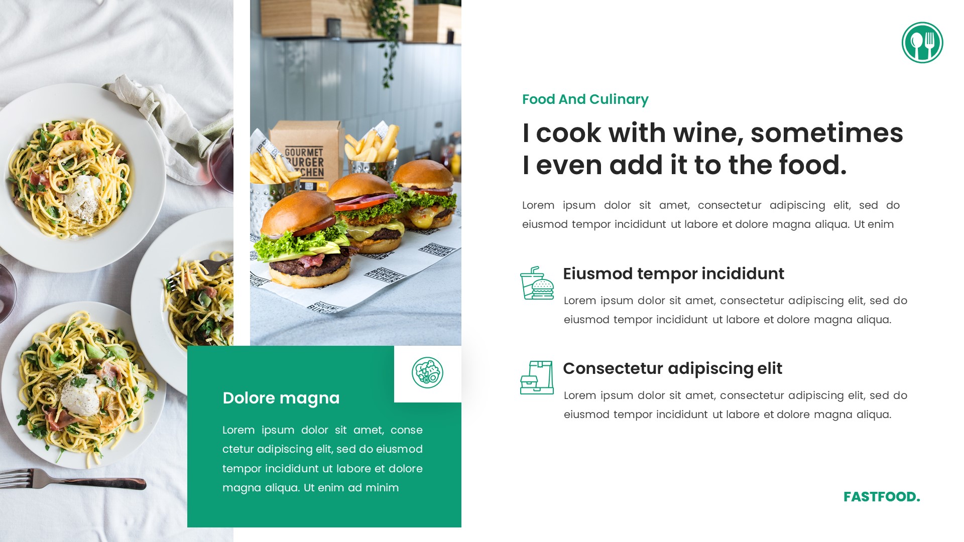 FASTFOOD - Food And Culinary Google Slides Template, Presentation Templates