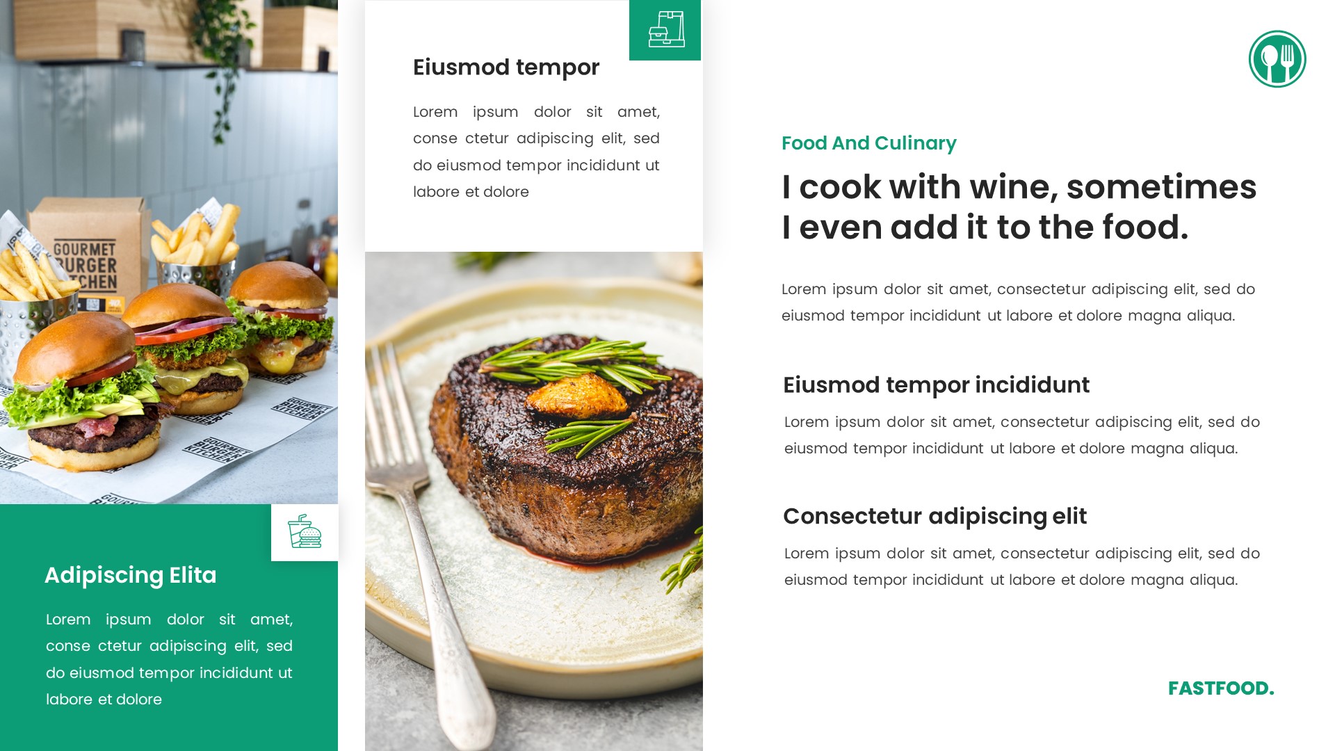 FASTFOOD - Food And Culinary Google Slides Template, Presentation Templates