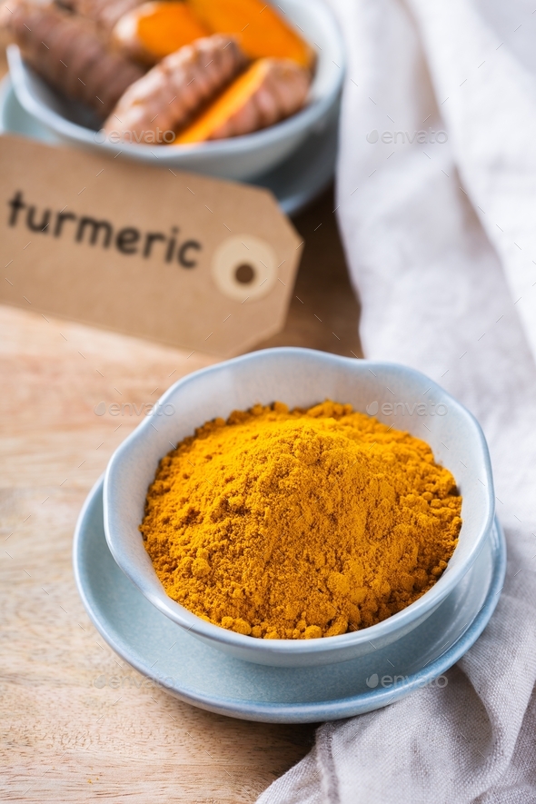Turmeric root curcuma longa powder, superfood, spices Stock Photo by ...