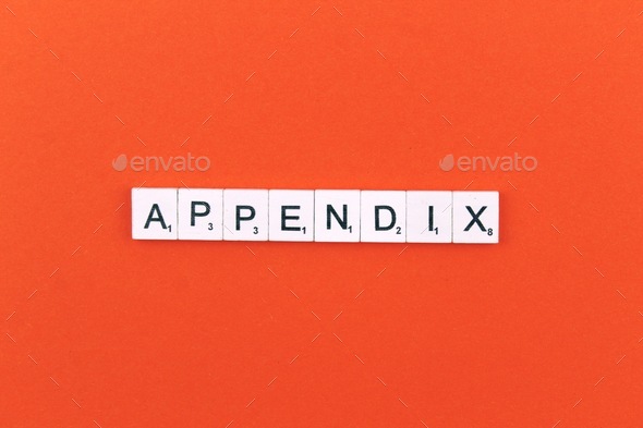 Appendix- scrabble letters word on a orange background Stock Photo by ...