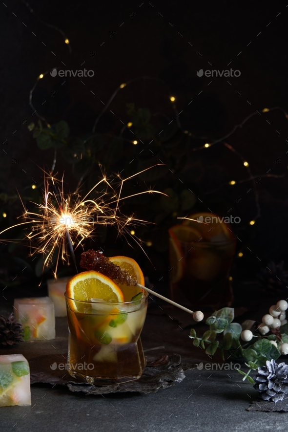Cocktail with fireworks at a party Stock Photo by malishevanataly ...