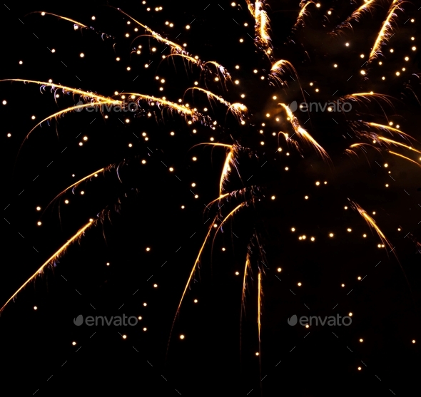 Image of fireworks at night during Hari Raya Aidilfitri in Melaka ...