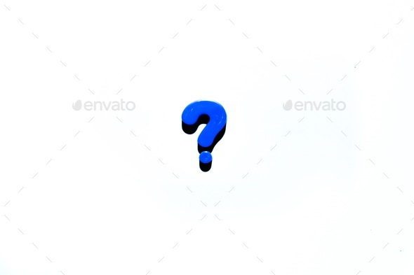 Dark blue question mark on a white background Stock Photo by margaritaylita