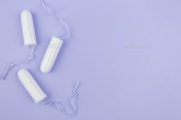 tampons on a purple background. Color of the Year 2022 Very Peri Stock ...