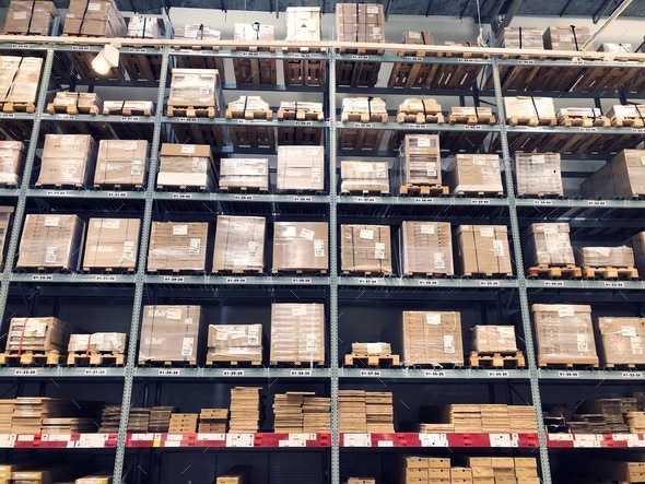 IKEA self-service storage shelves Stock Photo by wanaktek | PhotoDune