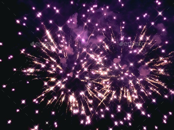 Purple fireworks Stock Photo by wanaktek | PhotoDune