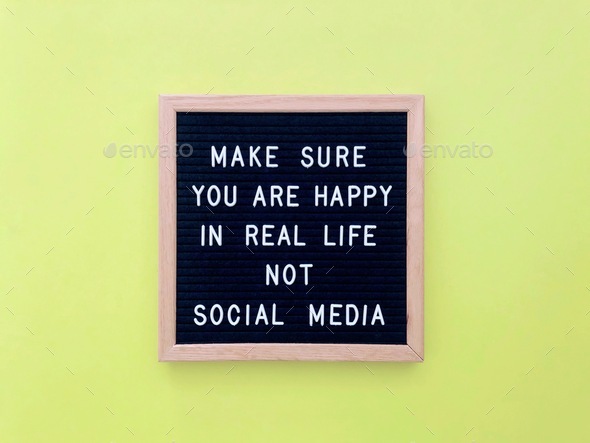 Make sure you are happy in real life, not social media Stock Photo by ...