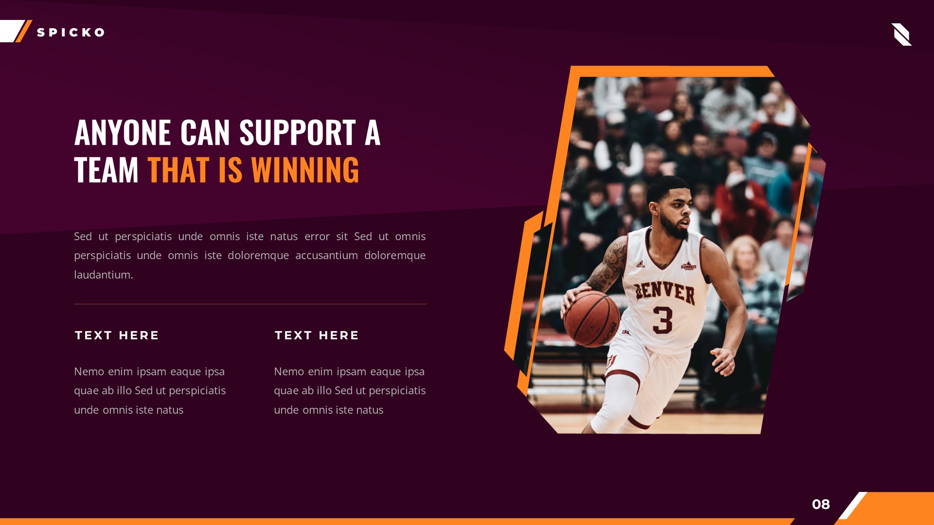 Spicko - Google Slides basketball sports template, Presentation Templates