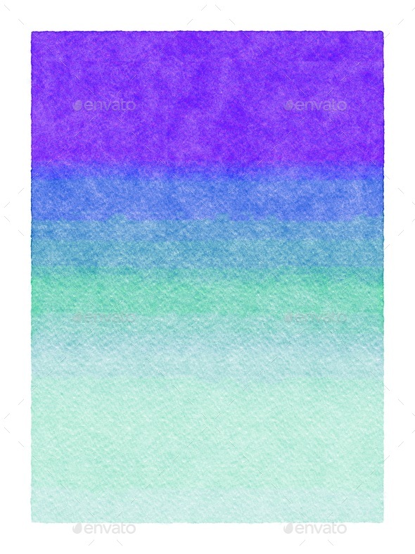 Colour gradient watercolor paper background with white taped borders ...