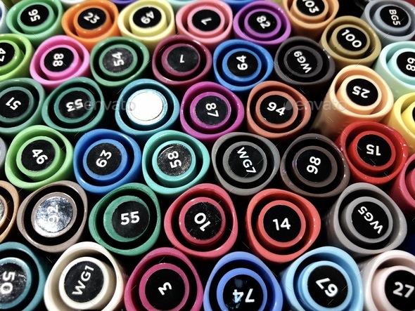 Colorful markers background Stock Photo by wanaktek | PhotoDune