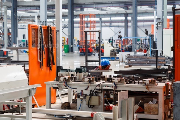 Industrial photo of modern production line on factory Stock Photo by ...