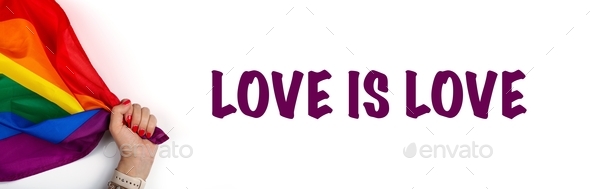 Mockup made with the LGBT pride flag. Horizontal long banner for web ...