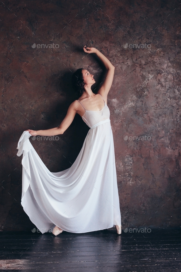 Candid portrait of authentic Ballet dancer ballerina in beautiful thin ...