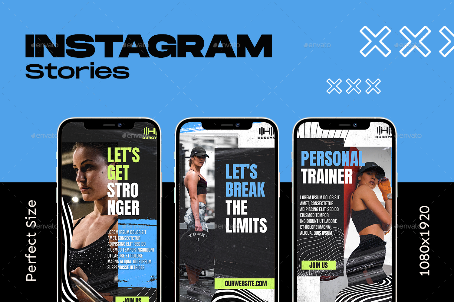 Flick Fitness Gym Instagram Template, Web Elements | GraphicRiver