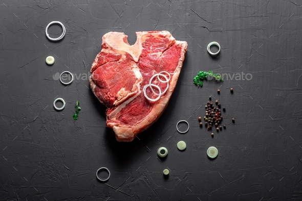 Steak - a slice of meat from the fleshy part of a beef carcass. The ...