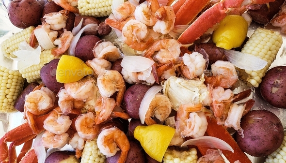 Overhead food flat lay of food from above in colorful foods and eating ...