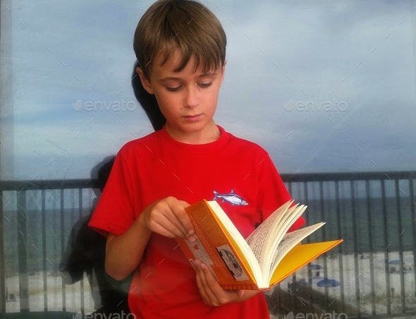 Little boy reading a book. Stock Photo by Beachbumledford | PhotoDune