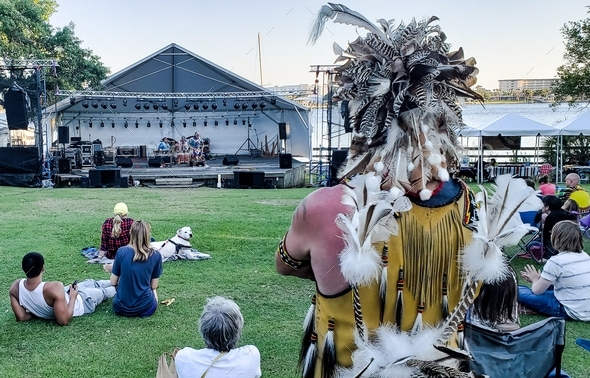 Indian flute festival as entertainment for tourists on beach vacation ...
