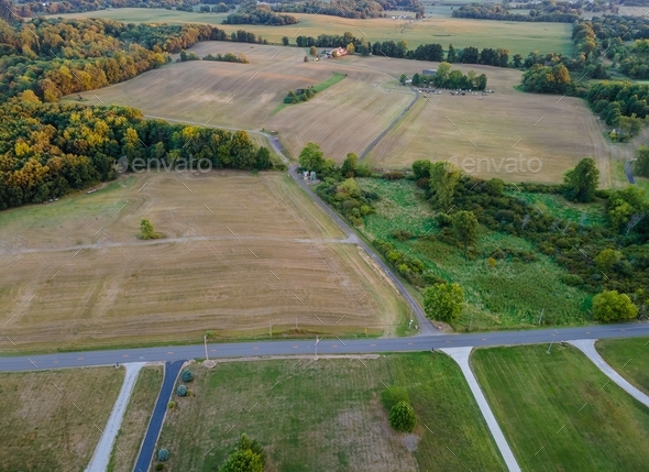 Rural scene in the landscape of american countryside in Ohio Stock ...