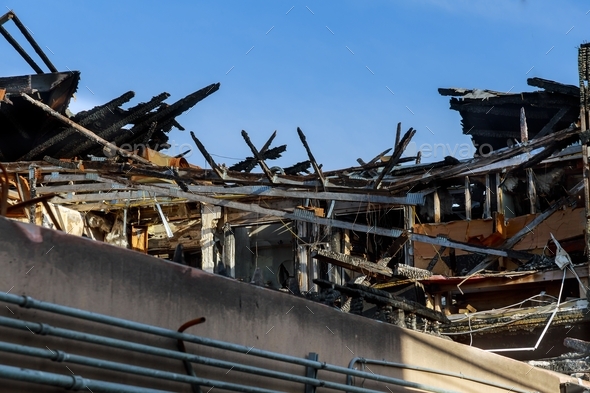 Village house home after fire and burned everything in the area the ...