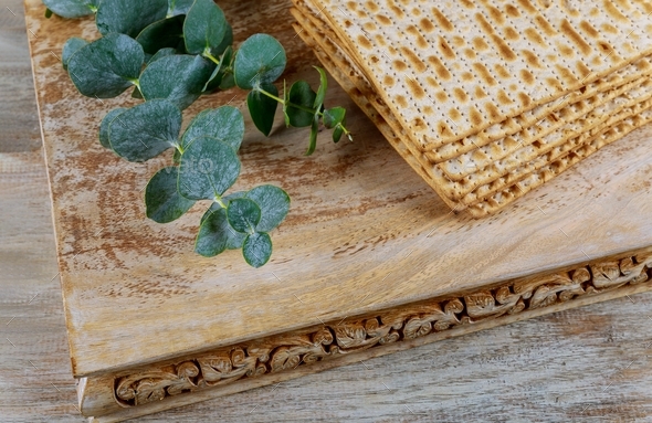 Jewish pesah celebration concept jewish holiday passover matzot Stock ...