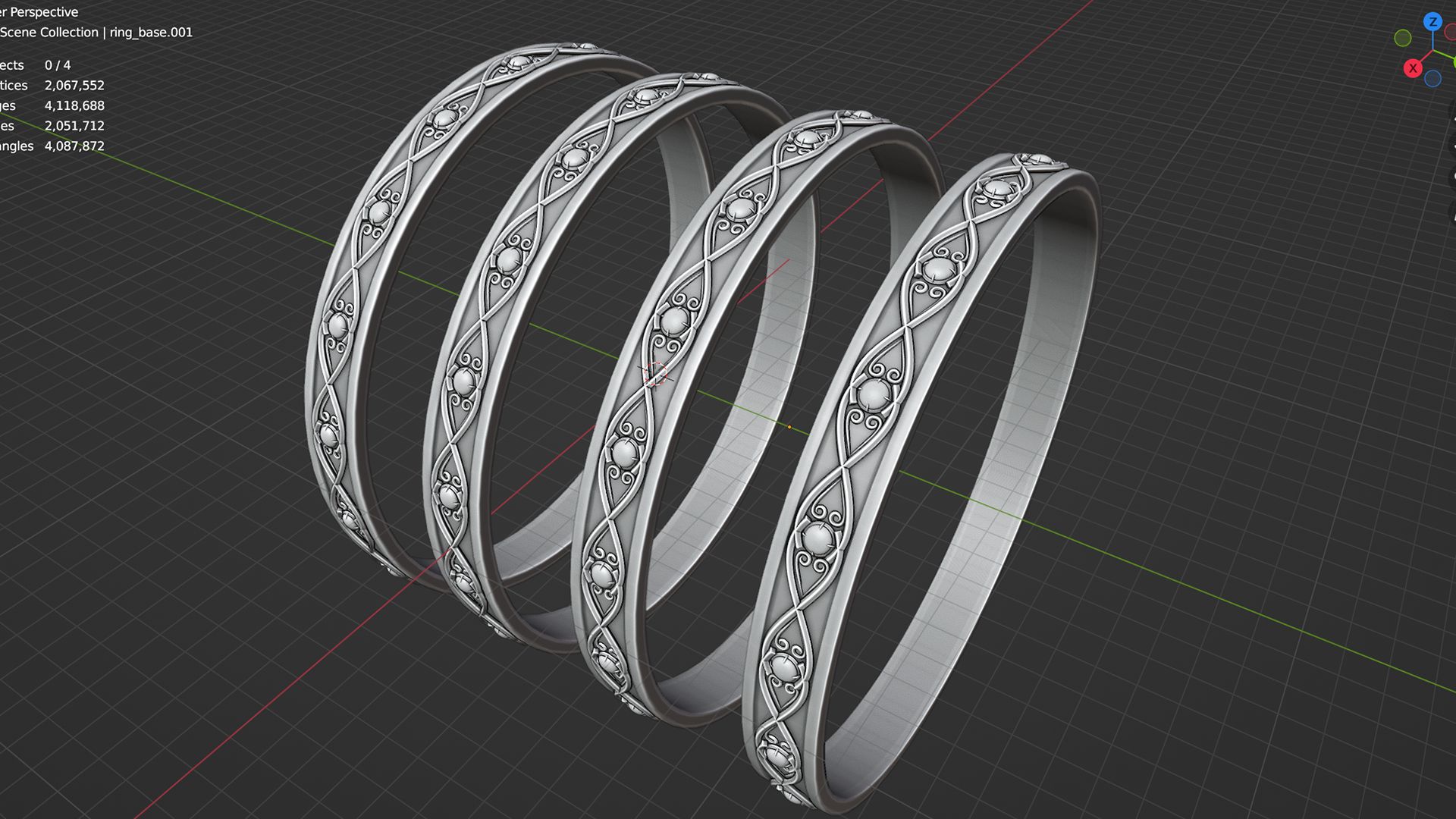 Gold Pattern Ring 02 by emilinanj | 3DOcean