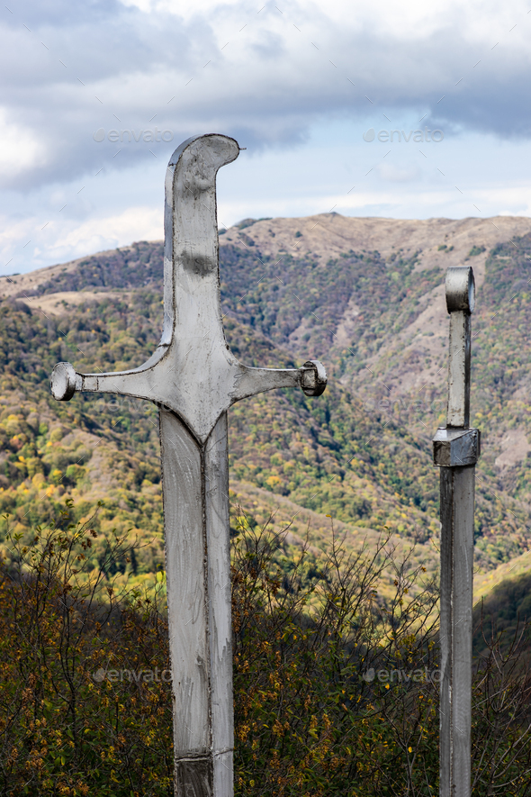 Giant swards of Didgori battle monument Stock Photo by Elet | PhotoDune