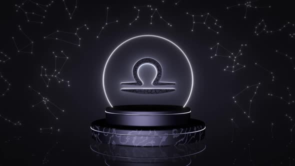 Zodiac sign Libra, 3D animation on a seamless loop, Motion Graphics