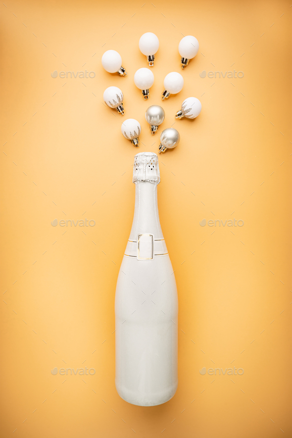 Champagne bottle, top view Stock Photo by ipolly80 | PhotoDune