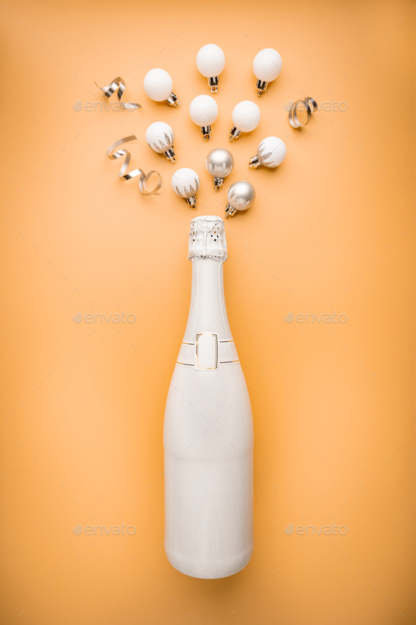 Champagne bottle, top view Stock Photo by ipolly80 | PhotoDune