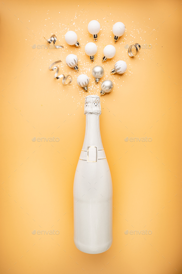 Champagne bottle, top view Stock Photo by ipolly80 | PhotoDune