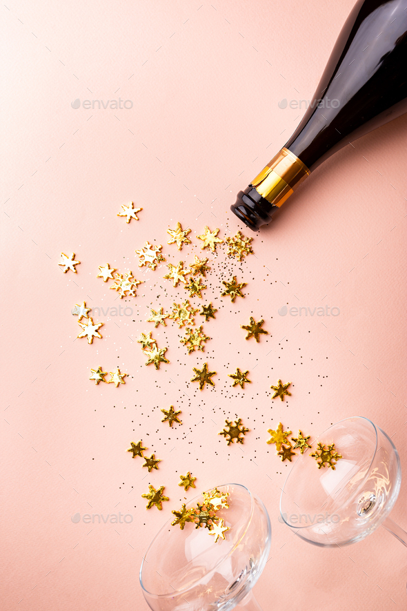 Champagne bottle, top view Stock Photo by ipolly80 | PhotoDune