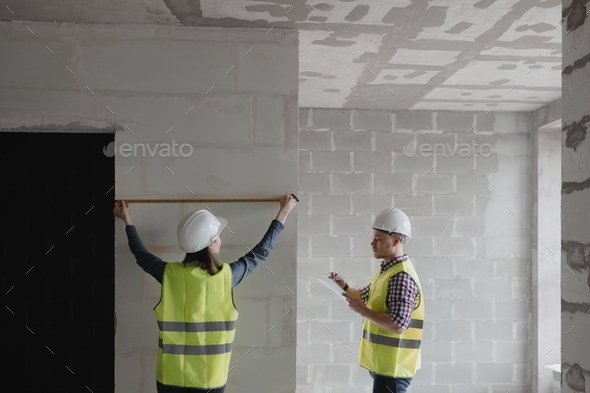 residential building engineering, work of specialists at the facility ...