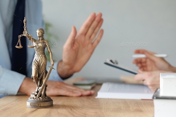 a statuette of the goddess of justice. a symbol of honesty and decency ...