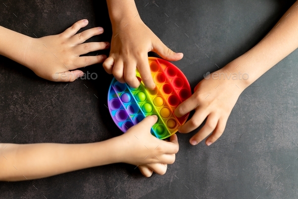 kids anti stress sensory pop it or simple dimple fidget push toys in ...