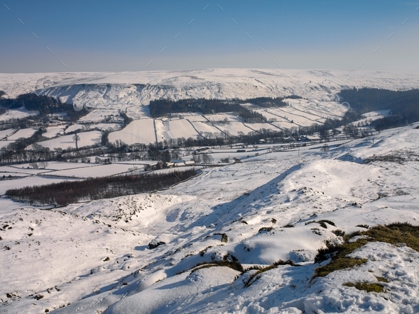 Winter landscape in the North York Moors National Park in North ...