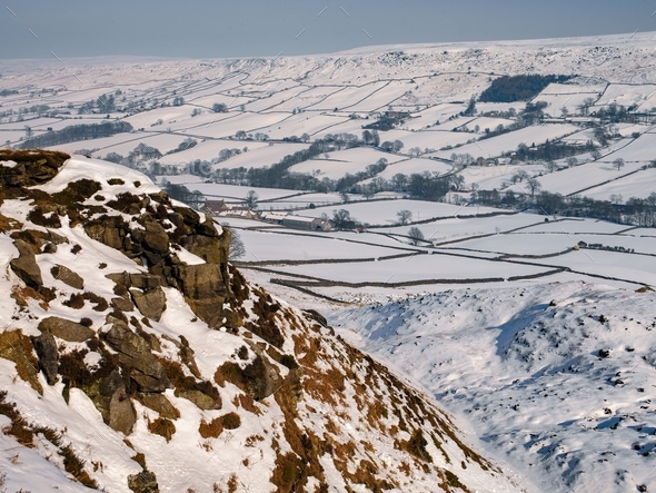 Winter landscape in the North York Moors National Park in North ...