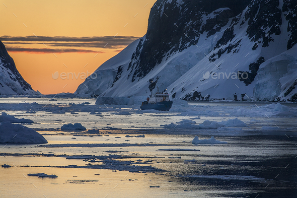 Midnight Sun - Antarctica Stock Photo by SteveAllenPhoto999 | PhotoDune