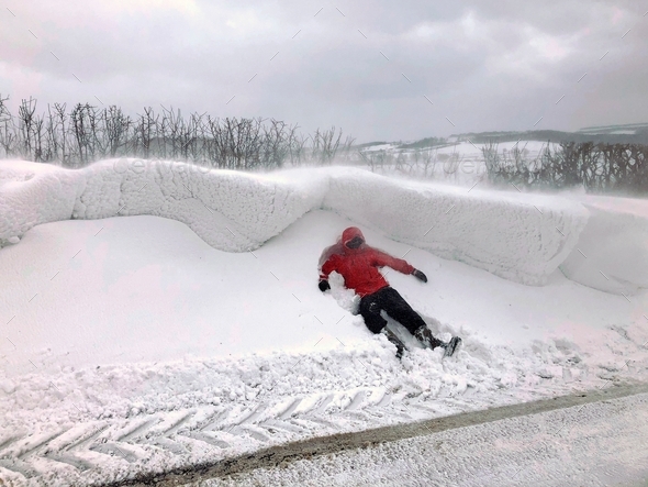 Winter Weather - Snow Drift - Deep snow Stock Photo by SteveAllenPhoto999