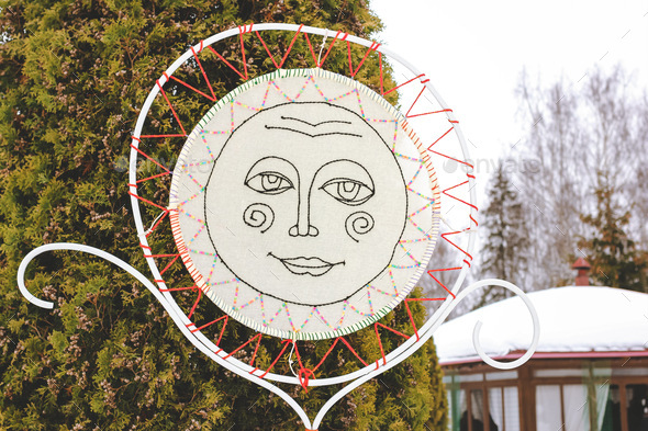 Decorations on Russian ethnic carnival Maslenitsa- Pancake week ...