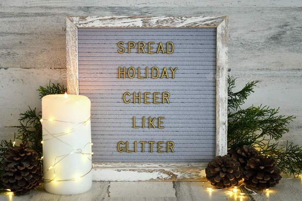 Spread Holiday Cheer Like Glitter - message board sign, winter holidays ...